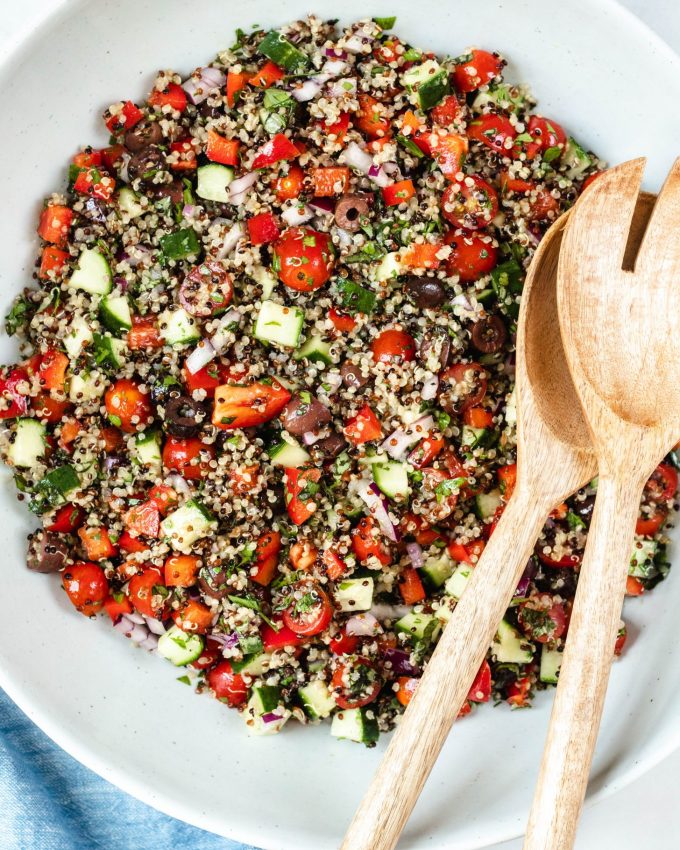 Quick & Healthy Red Quinoa Salad with Feta Cheese • Daisybeet