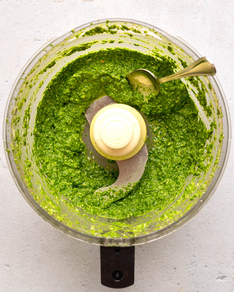 Healthy Tri-Color Pasta Salad with Spinach Basil Sauce • Daisybeet