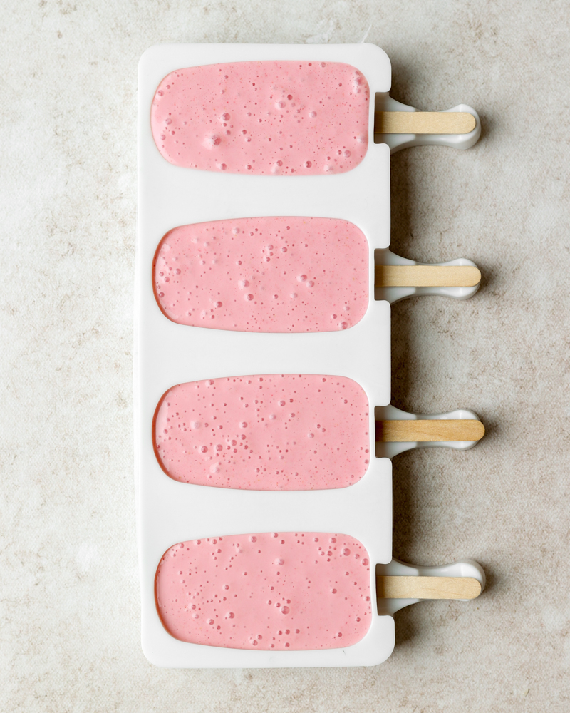 Fresh or Frozen Strawberry Greek Yogurt Popsicles • Daisybeet
