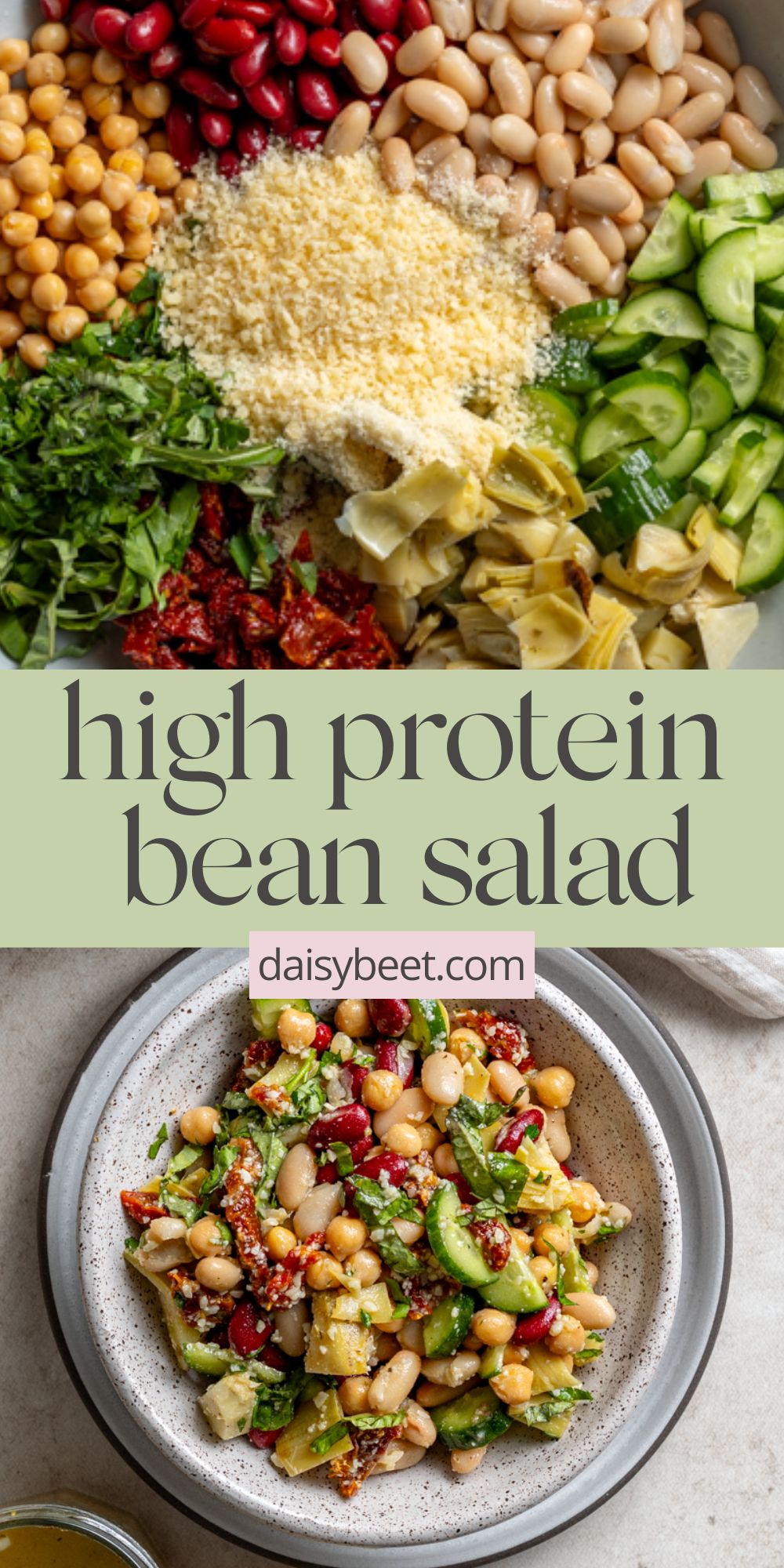Healthy & High Protein Three Bean Salad • Daisybeet